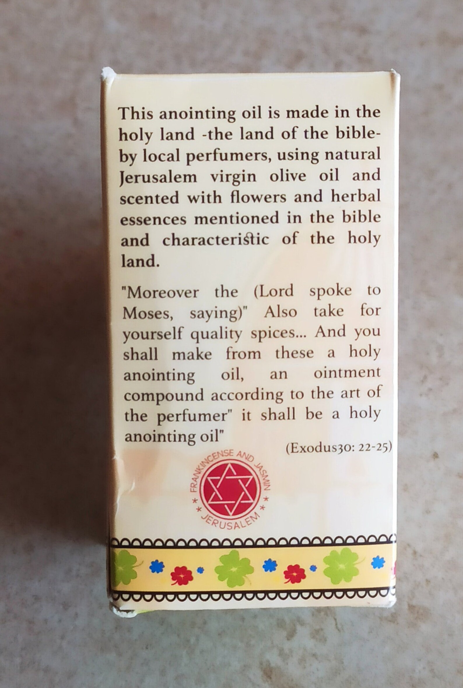 Anointing Oil From Jerusalem Frankincense and Jasmin Bless Hand Made Holy Land - Etsy