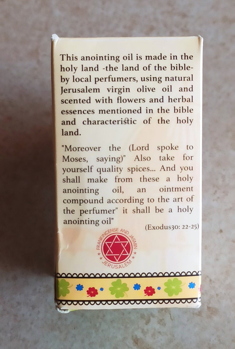 Anointing Oil From Jerusalem Frankincense and Jasmin Bless Hand Made ...