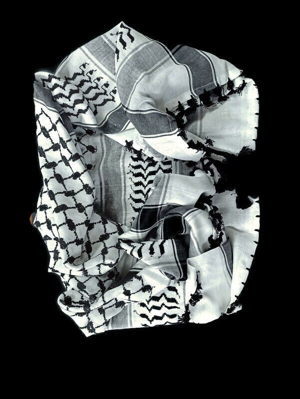Keffiyeh Black and White Tag Shawl Scarf Palestinian Keffiyeh Gift Men ...