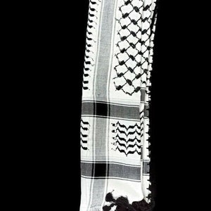 Keffiyeh Black and White Tag Shawl Scarf Palestinian Keffiyeh Gift Men ...