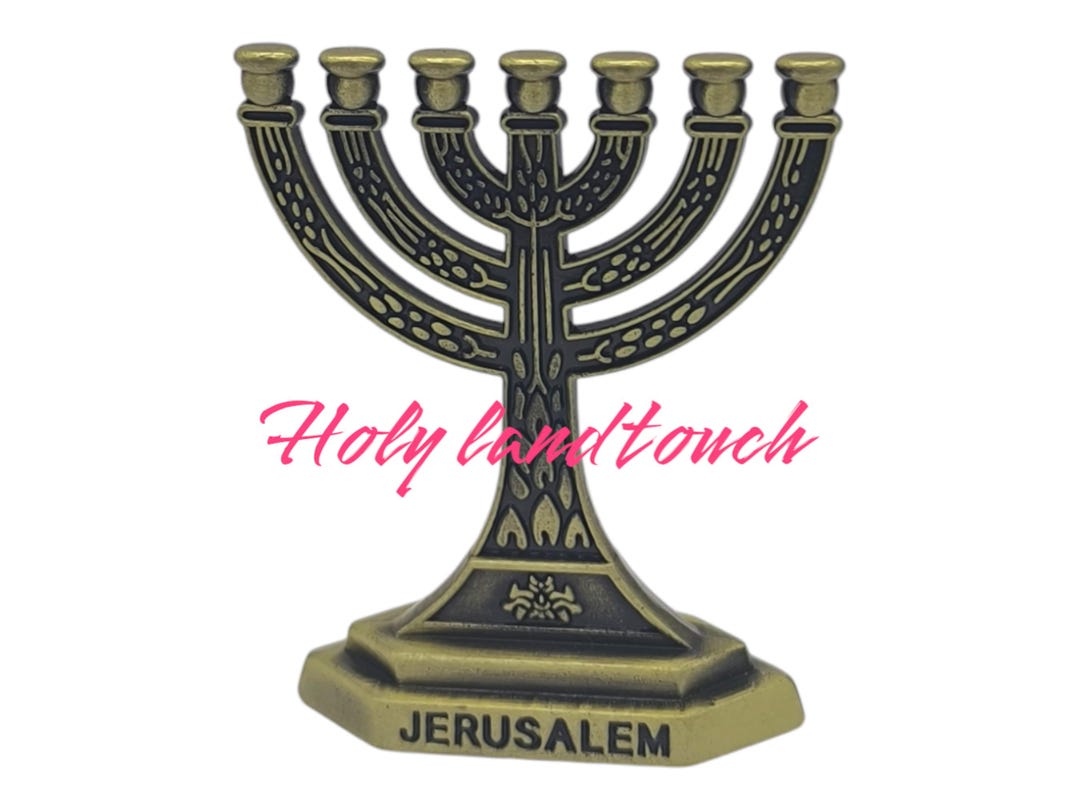 Jerusalem Menorah Decoration Antique Gold &black 30gm Design Spiritual ...