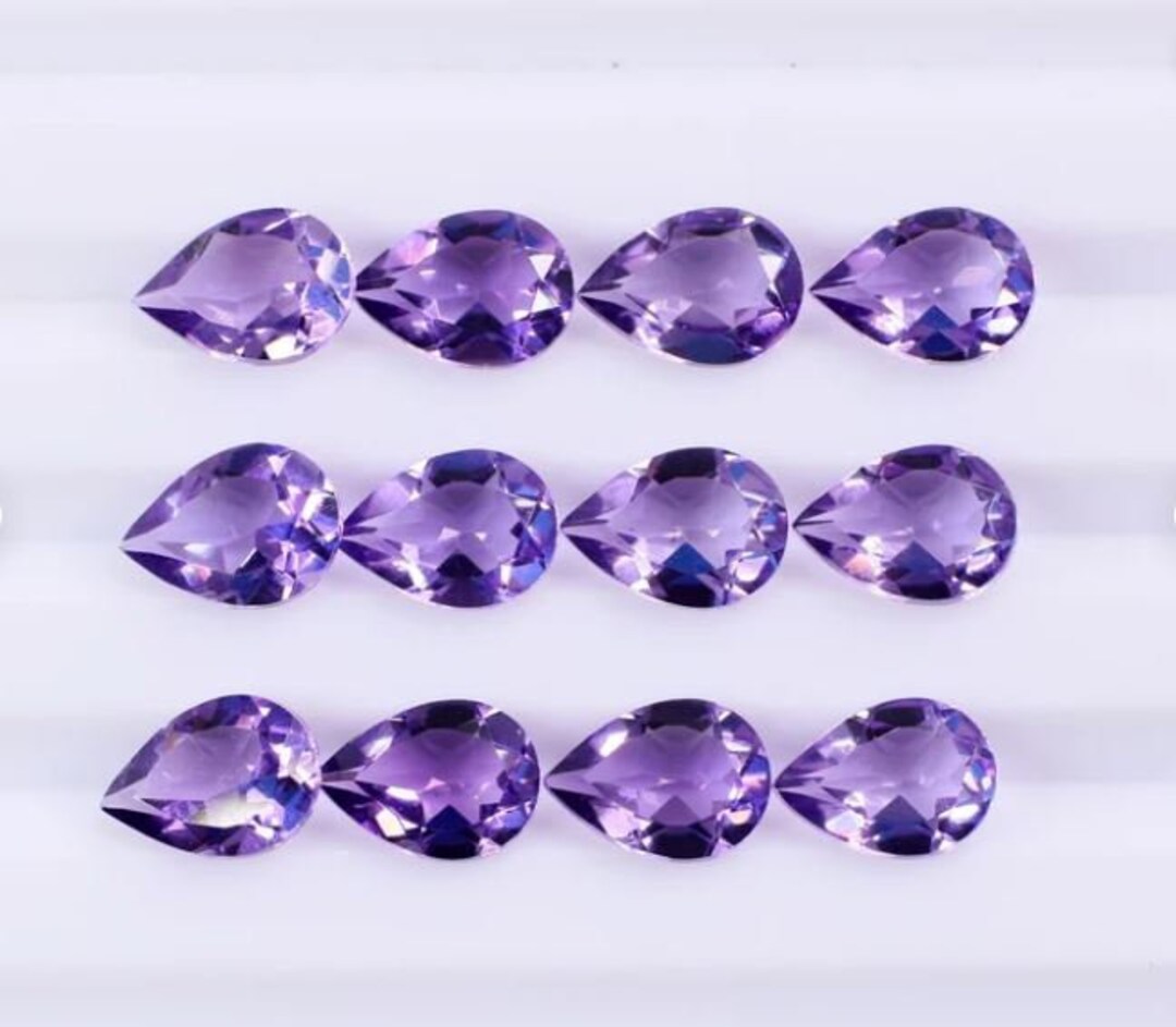 Purple Amethyst, Faceted Cut Pear Shape, Amethyst Gemstone, 5X8 Mm to ...