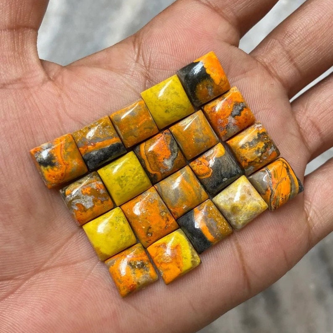 Bumblebee Cabochon, Square Shape, Bumblebee Gemstone, 7,8,9,10,11,12,13 ...