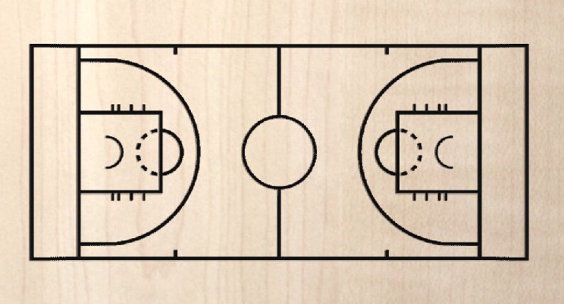 Basketball Court SVG Files | Basketball Court Outline Clip Art ...