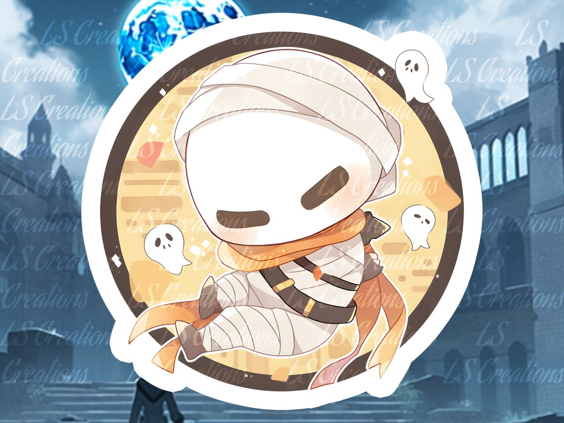 Mummy Sticker Sheet Cute Mummy Sticker Spooky Mummy Sticker Anime Mummy ...