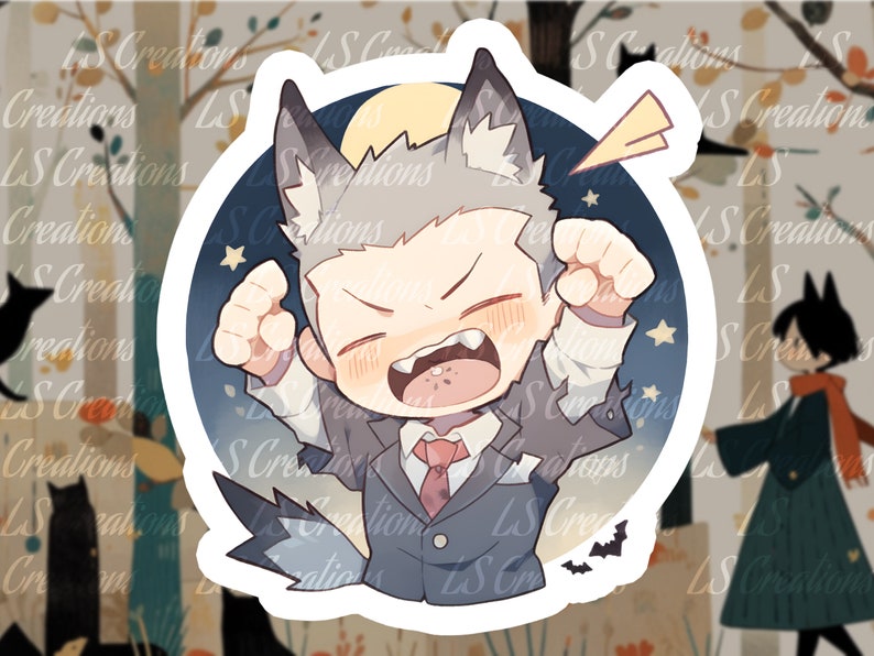 Werewolf Sticker Sheet Charming Werewolf Sticker Formal Werewolf ...