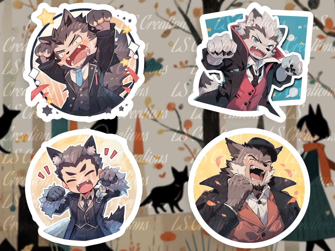 Werewolf Sticker Sheet Charming Werewolf Sticker Formal - Etsy