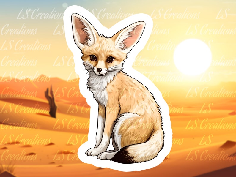 Fennec Fox Sticker Sheet Cute Fennec Fox Stickers Happy Fennec Fox ...