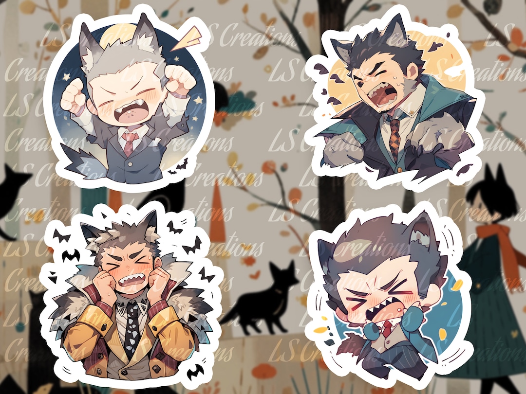 Werewolf Sticker Sheet Charming Werewolf Sticker Formal - Etsy