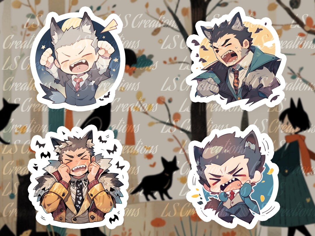Werewolf Sticker Sheet Charming Werewolf Sticker Formal Werewolf ...