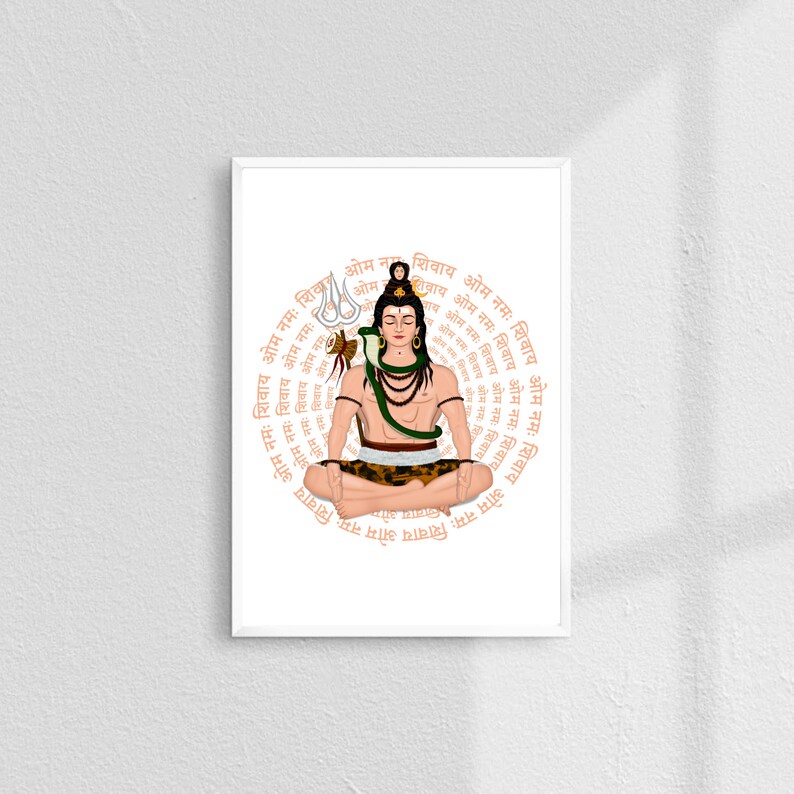 Lord Shiva Digital Wall Art Shiva Poster Hindu God Art - Etsy