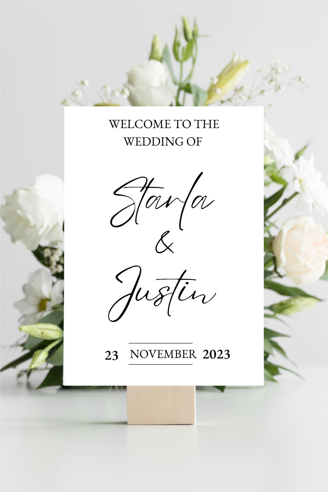Canva Wedding Welcome Sign | Simple Welcome Sign Wedding | DIY ...