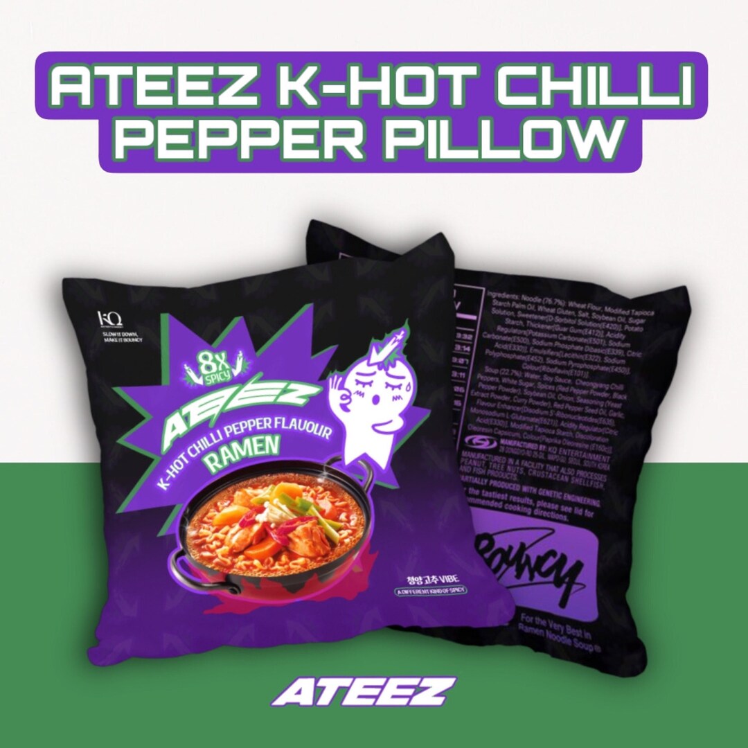 Ateez Bouncy K-hot Chilli Pepper Ramen Pillow Case FREEBIES - Etsy