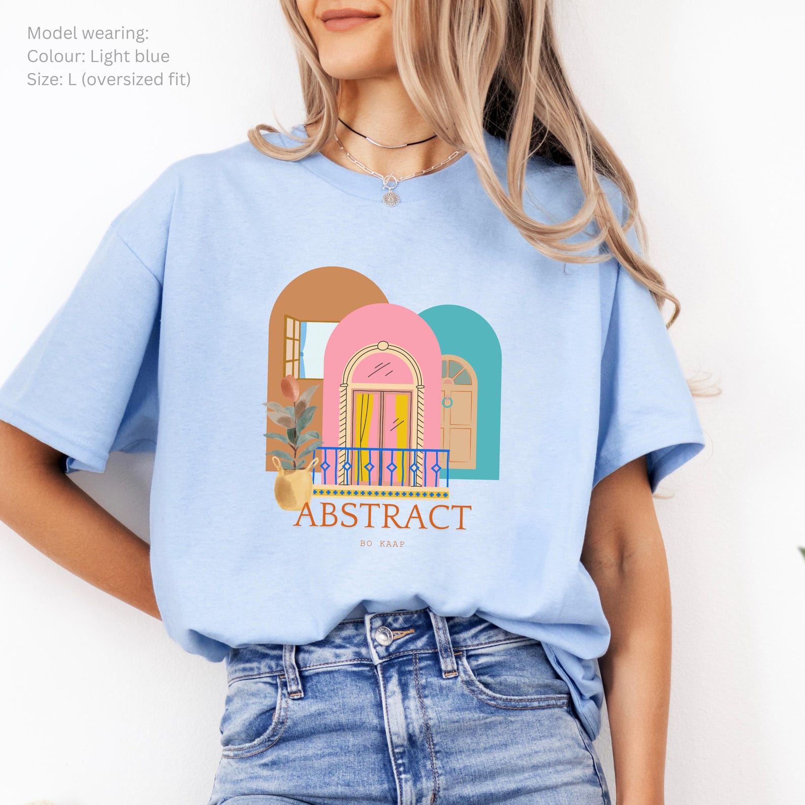Abstract Art T-shirt, Bo Kaap, Cape Town Inspired Tee, Travel Tee ...