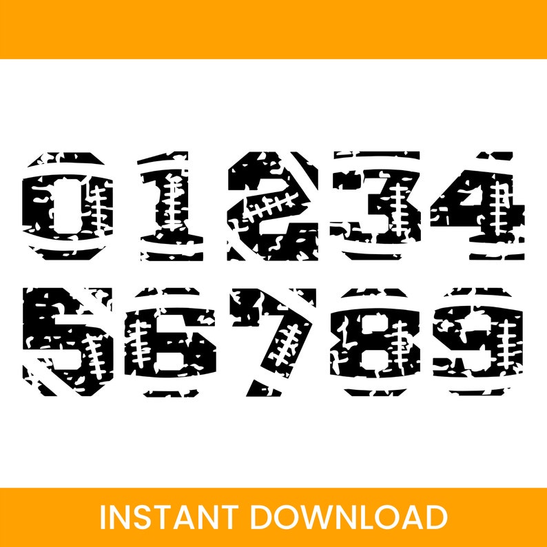 Football Number SVG PNG Football Svg Alphabet Football Font - Etsy