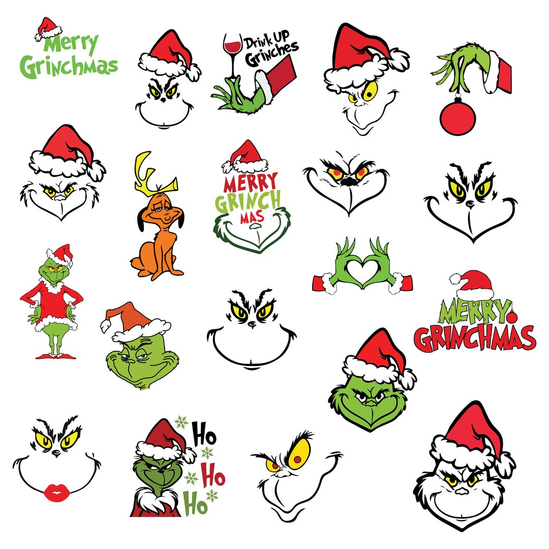 Grinch Cara Svg Grinch Mano Grinch SVG Paquete Adorno - Etsy México
