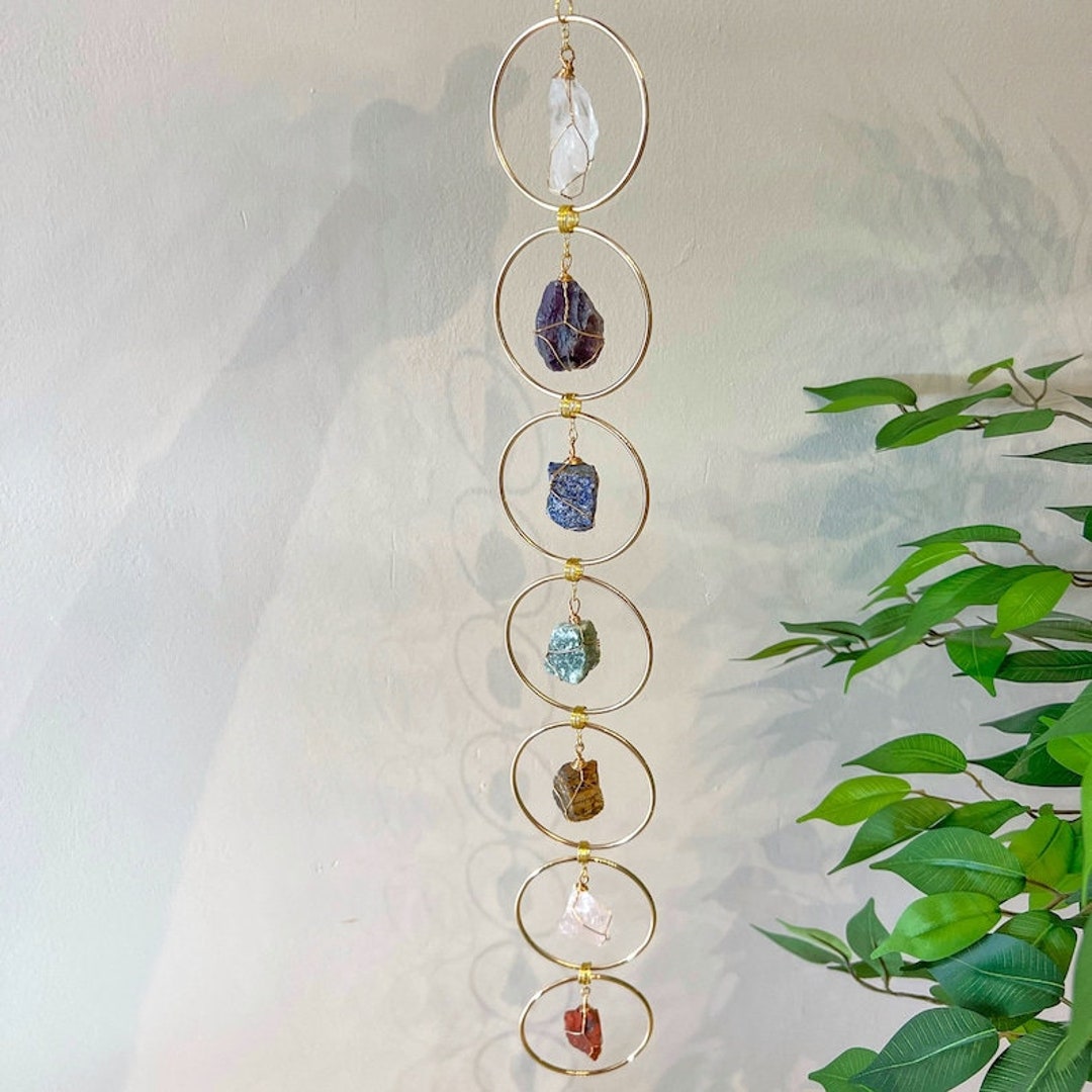 7 Chakra Stones Wall Hanger Crystal Hanging Christmas Gift - Etsy