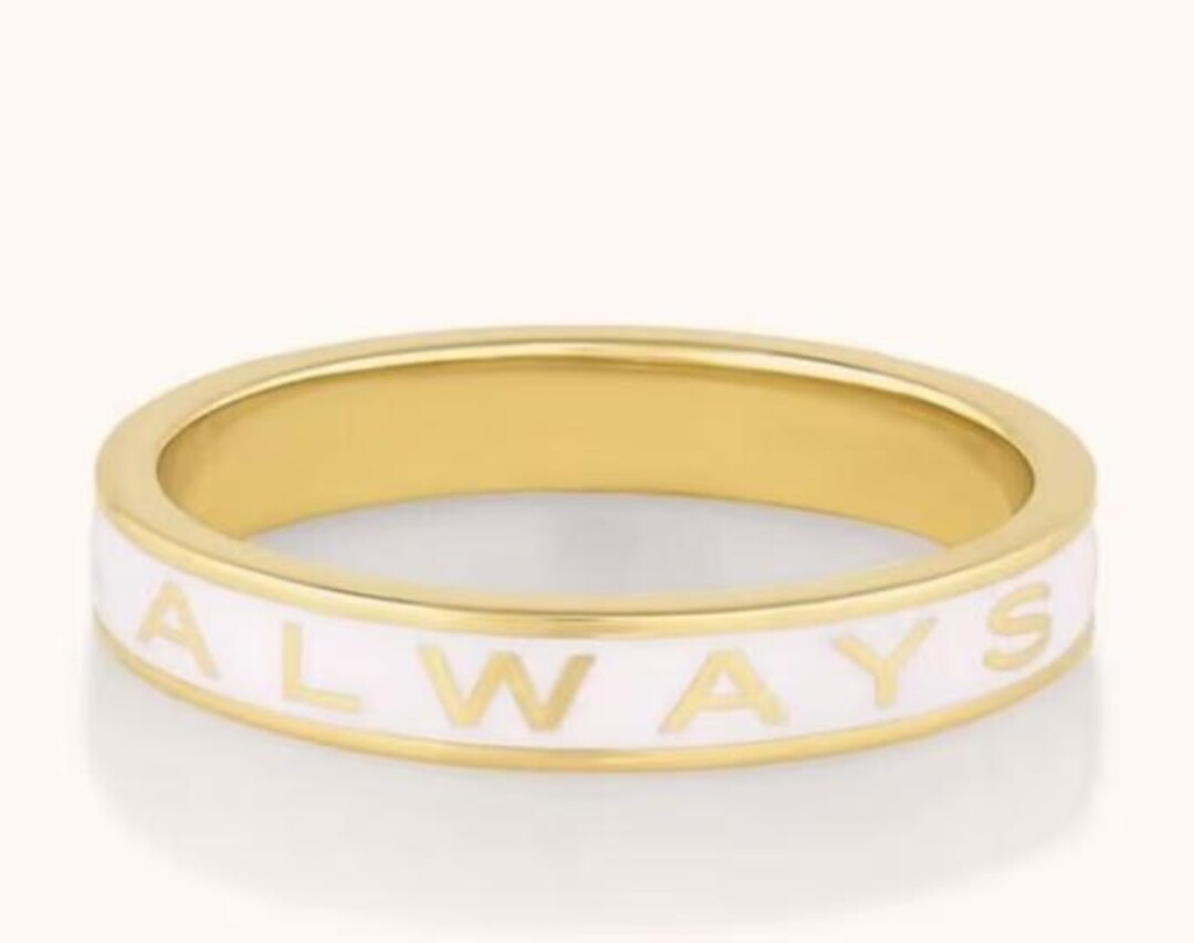 Always Ring, White Enamel Always Ring, Always Enamel Band Ring, Promise ...