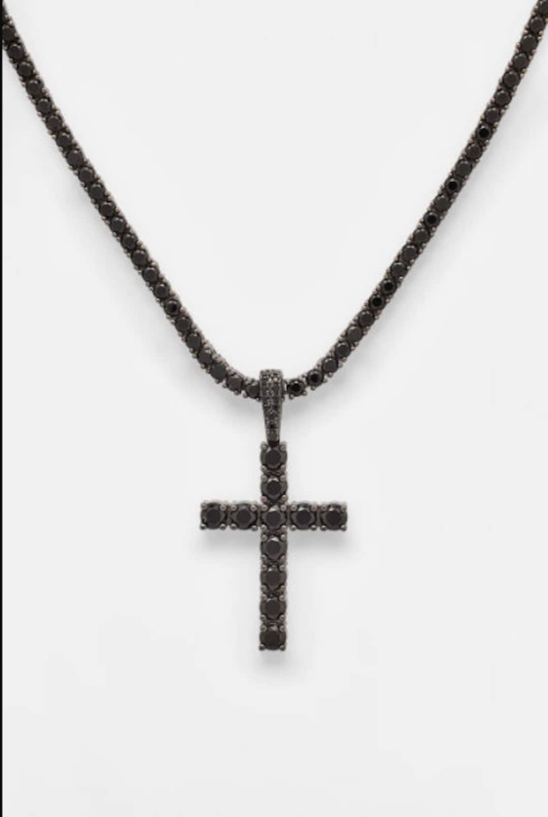 Cross Necklace for Men - Black Diamond Cross Necklace - Men's Jewelry ...