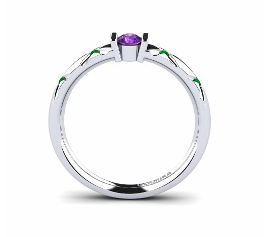 Joker Natural Amythest and Emerald Ring Villains Engagement Wedding ...