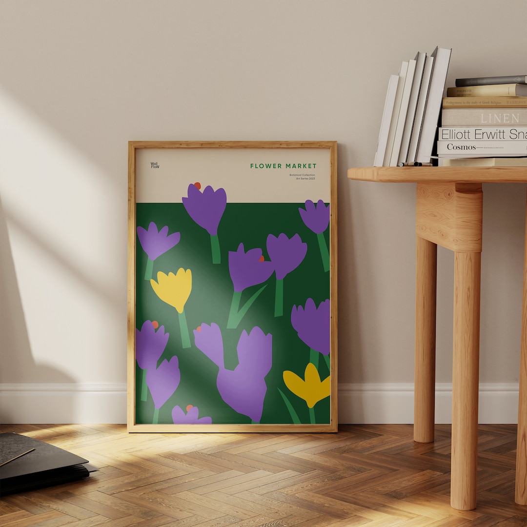 Crocus Art Print Spring Flowers Art Purple Crocus Art Digital Crocuses ...