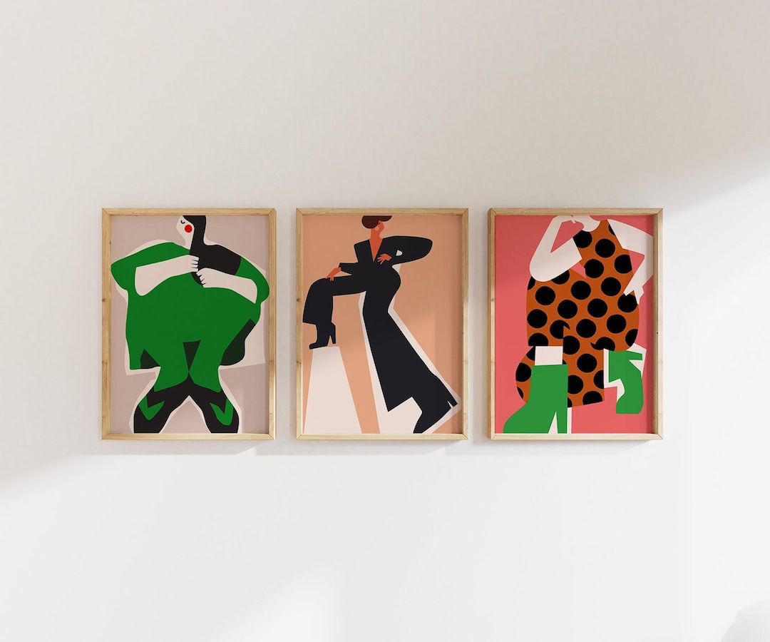 Fashion Illustration Set of 3, Abstract People Art, Minimalist Print ...