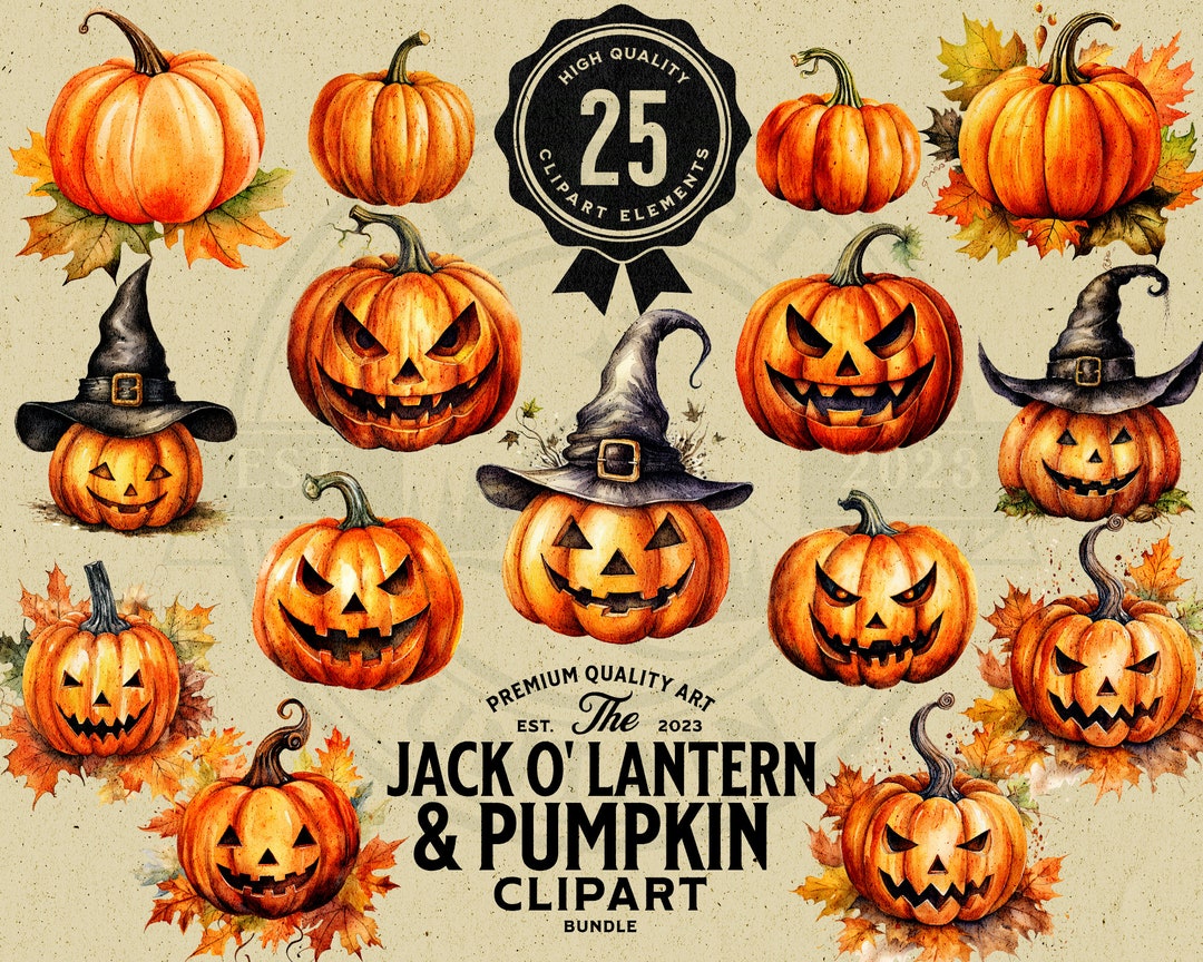 25 Jack O Lantern Pumpkin Vector Images for Halloween PNG, Clipart ...