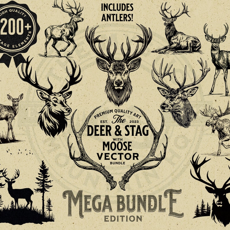 Vector Deer for Tumblers - Etsy