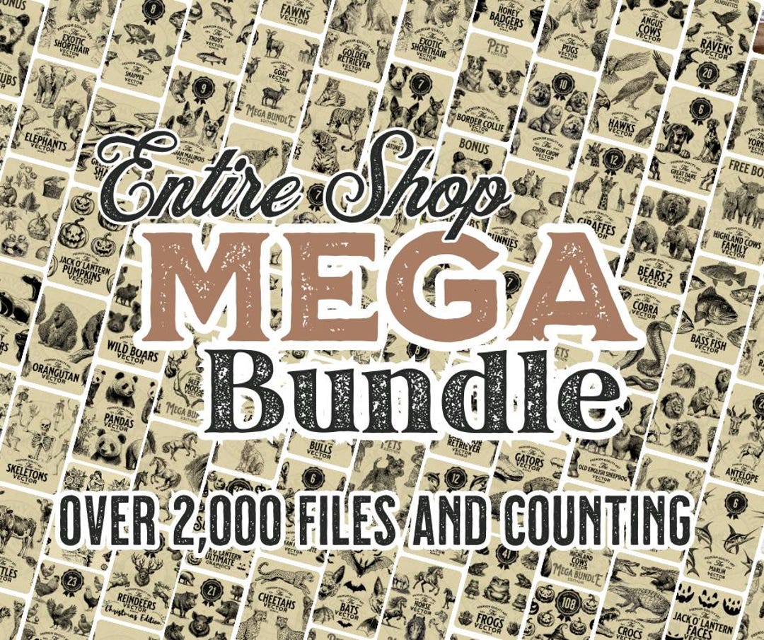 Ultimate Vector Art Mega Bundle: 2000+ Vintage Designs (PNG, SVG, EPS ...