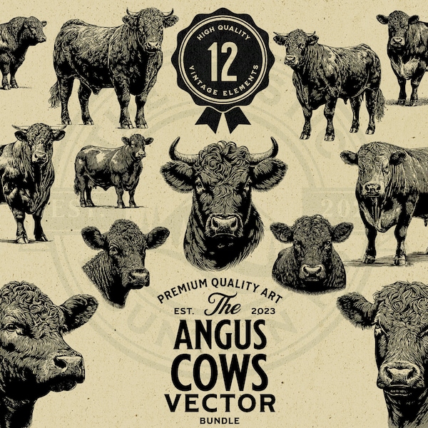 Angus Cattle Canvas - Etsy