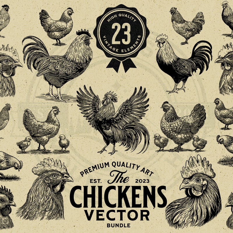 Rooster Vector Png - Etsy UK