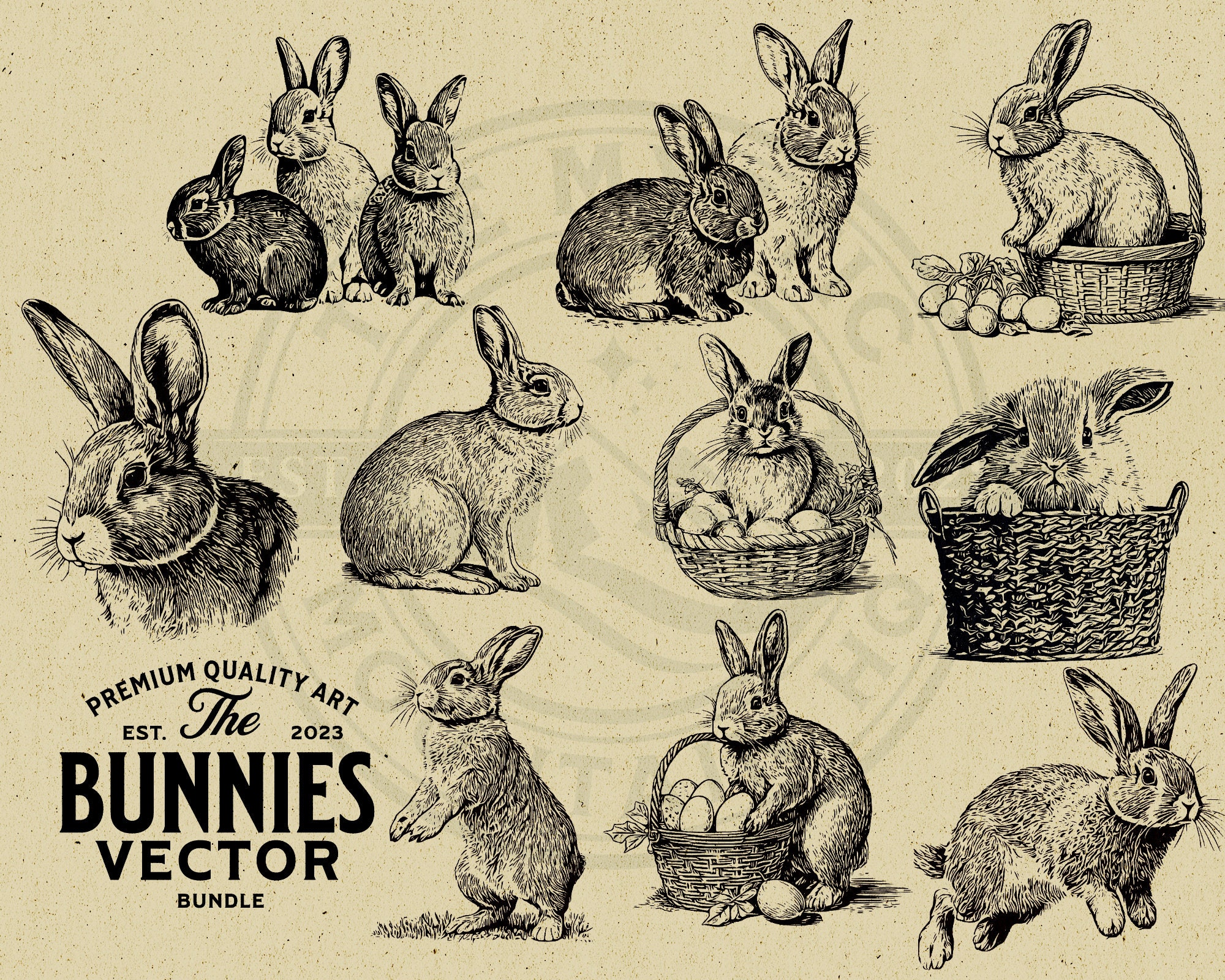 Vintage Bunny Vector