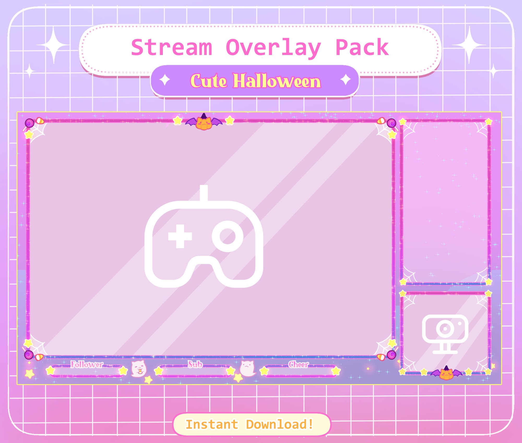 Stream Overlay Pack cute Halloween - Etsy
