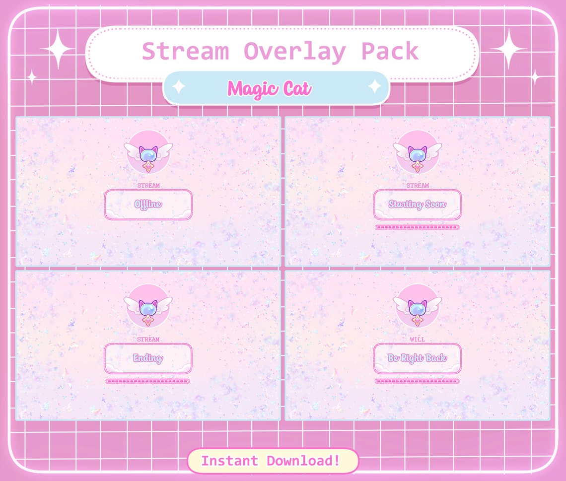 Stream Overlay Pack magic Cat - Etsy