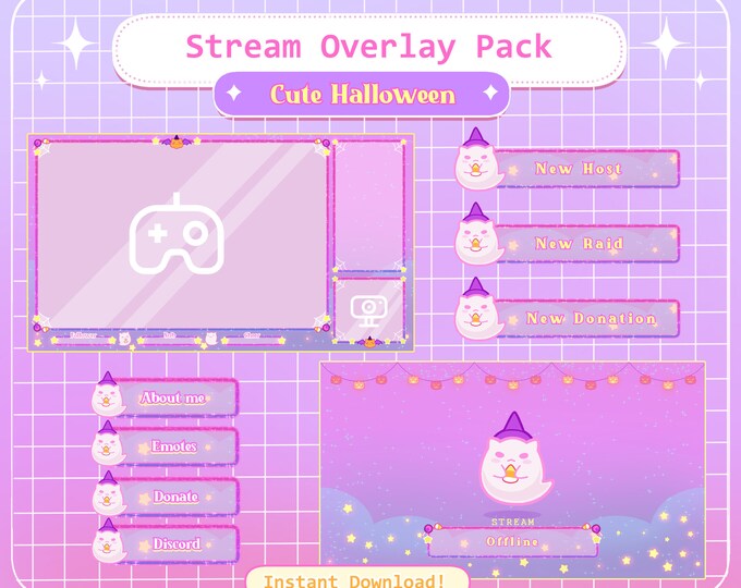 Stream Overlay Pack - [cute Halloween] - Etsy