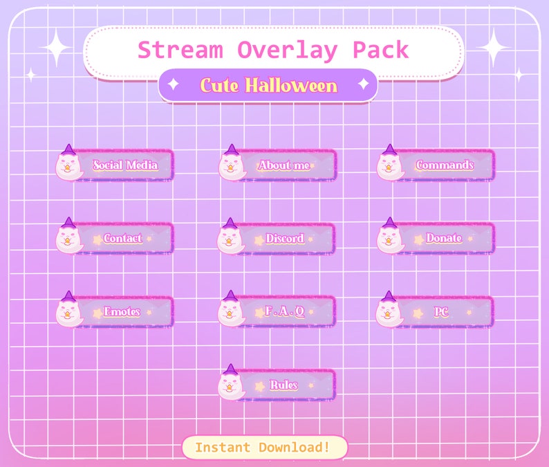 Stream Overlay Pack cute Halloween - Etsy