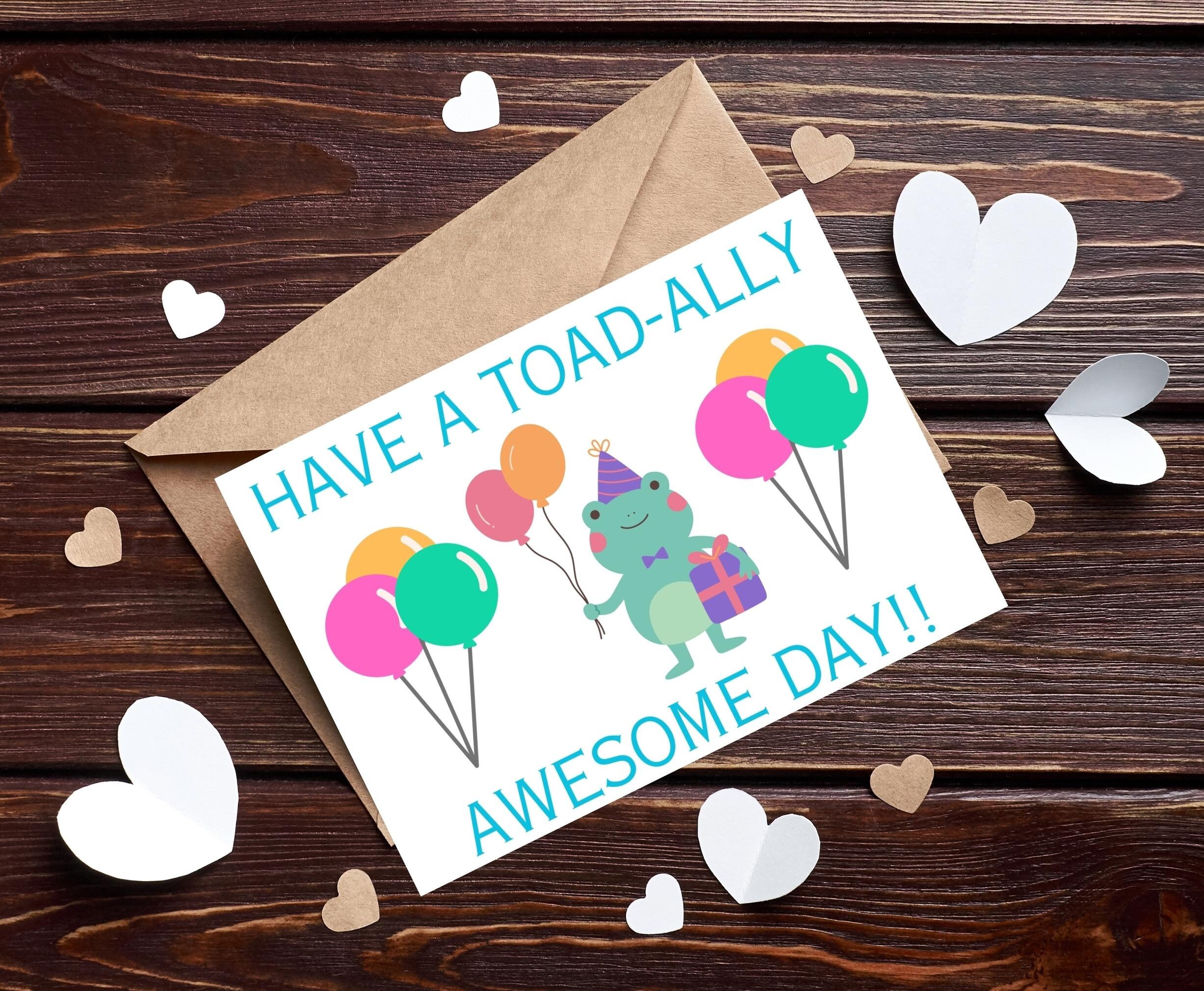 Printable Funny Toad Birthday Card for Children Instant - Etsy Canada