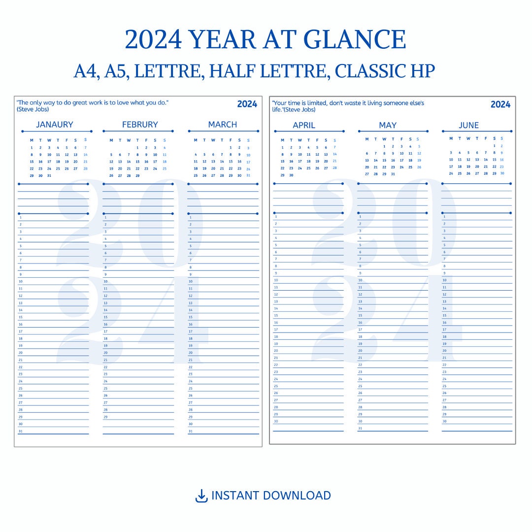2024 Future Log,2024 Yearly Planner, Yearly Overview Template, A5 ...