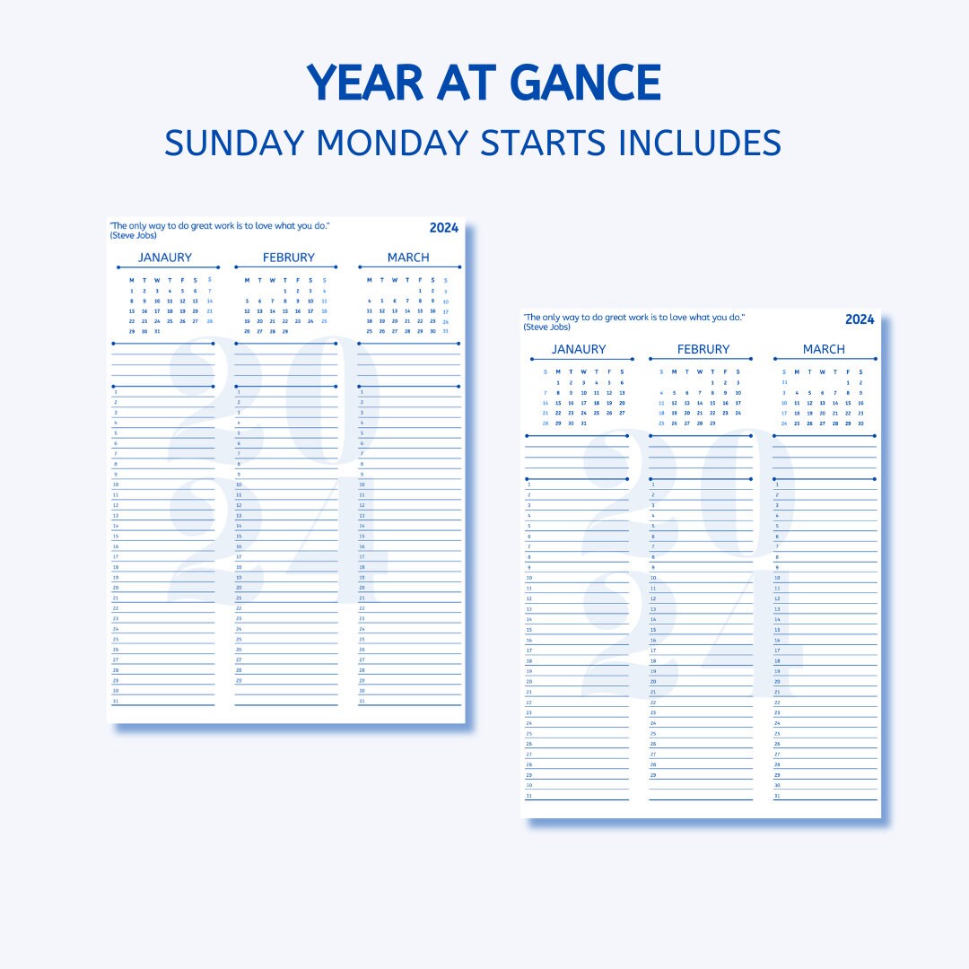 2024 Future Log,2024 Yearly Planner, Yearly Overview Template, A5 ...
