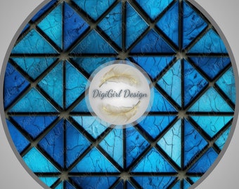 Blue Stained Glass Pattern Seamless Digital Papers Printable Scrapbook ...