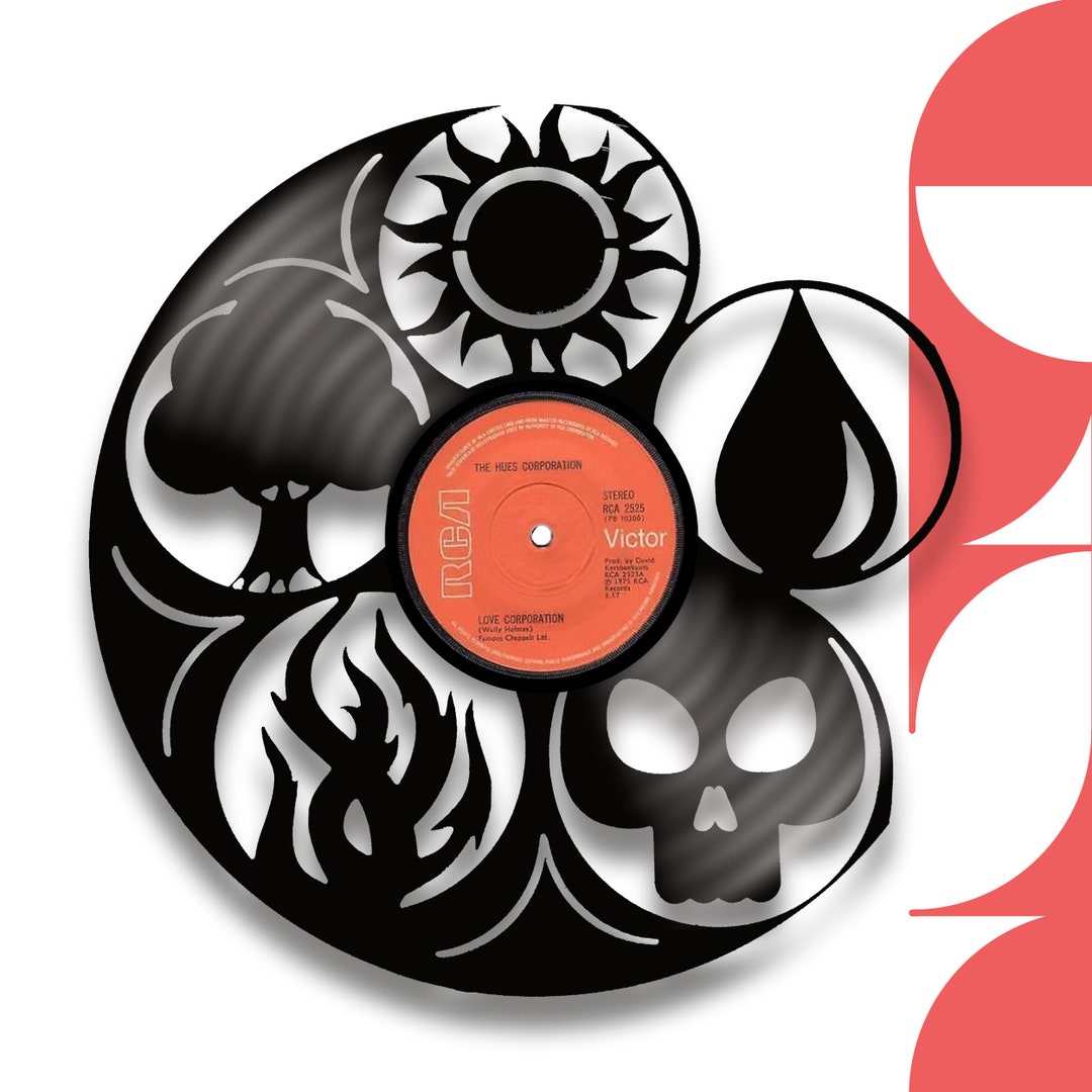 LES 5 ELEMENTS Clock Made From Real Cut Vinyl Record - Etsy