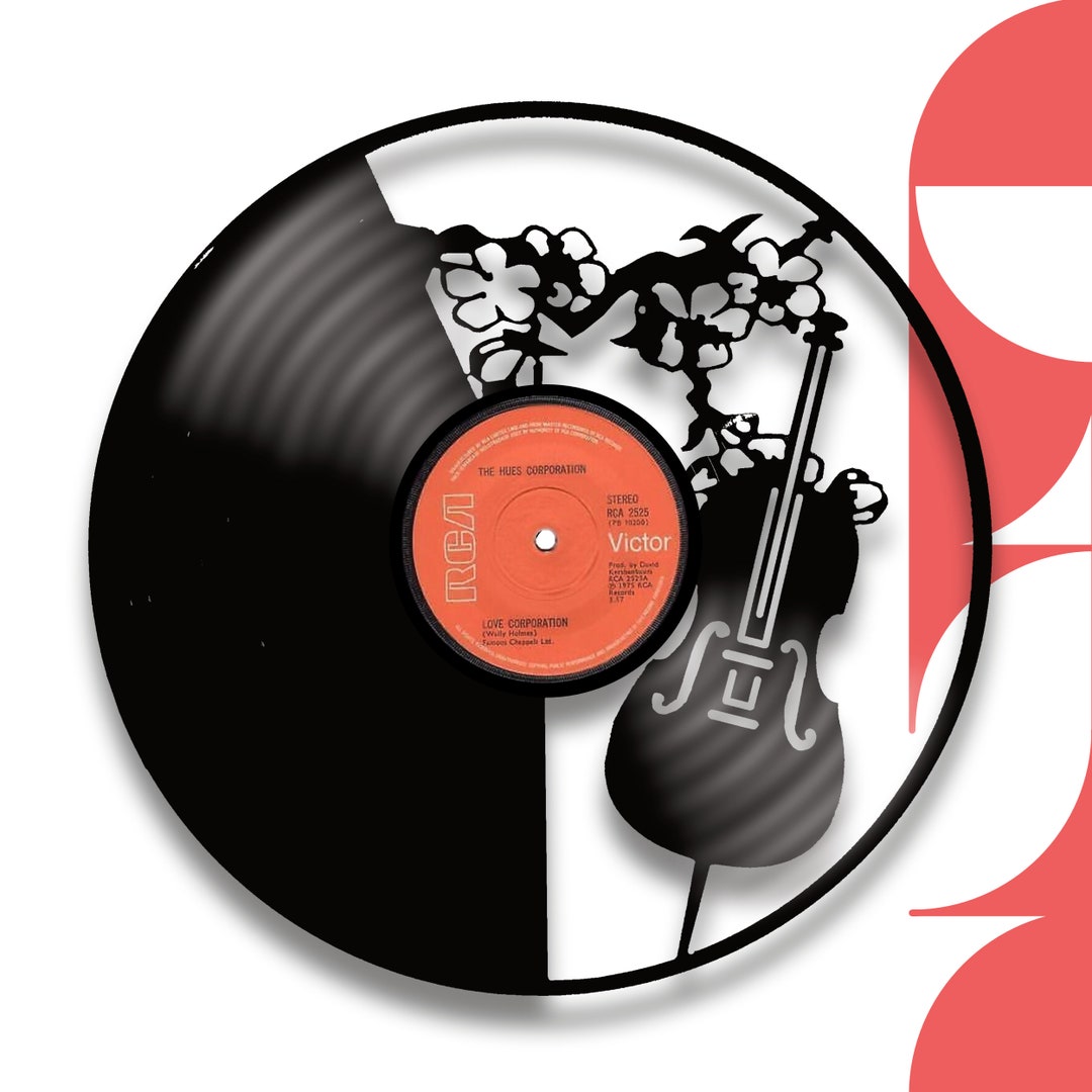 CELLO UNDER CHERRY TREE Real Cut Vinyl Record Clock - Etsy