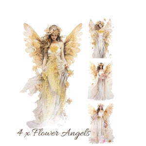Watercolor Flower Angels, Angel Clipart, Angel Clip Art, Angel PNG ...