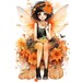 Gorgeous Halloween Clipart One Halloween Fairy Watercolor - Etsy