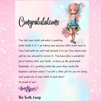 Tooth Fairy Letter PERSONALIZED, Printable Digital Download, Tooth ...