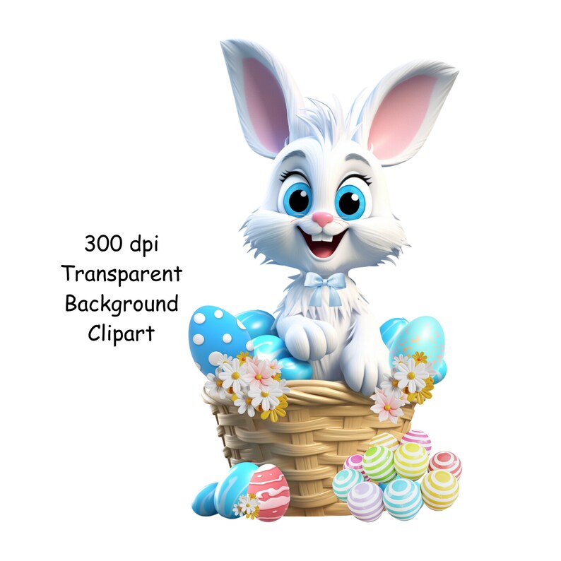 Easter Bunny Clipart, Instant Download PNG File, Easter, Spring Clipart ...