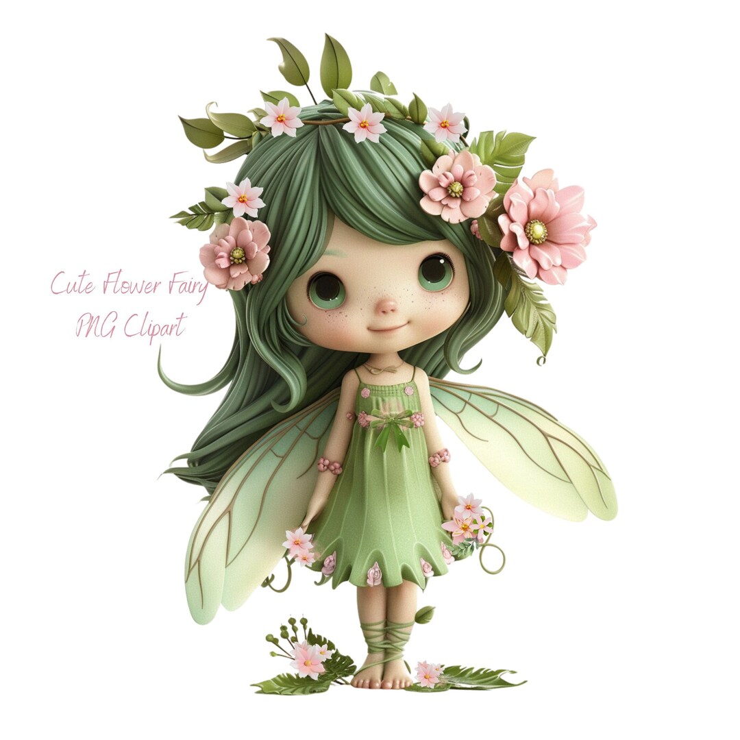 Cute Fairy Clipart, Cute Fairy PNG, Digital Download, Garden Fairy ...