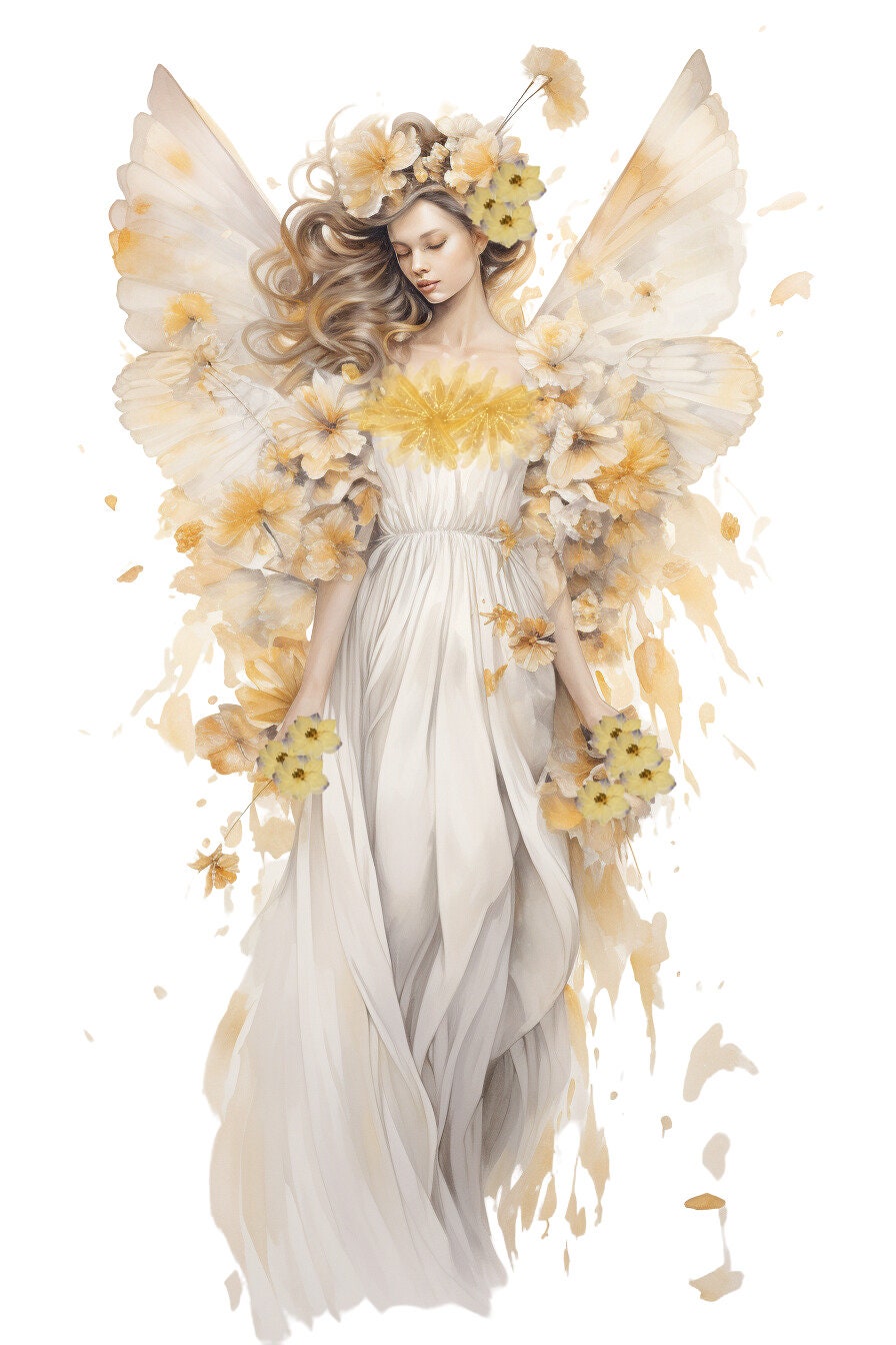 Watercolor Flower Angels, Angel Clipart, Angel Clip Art, Angel PNG ...
