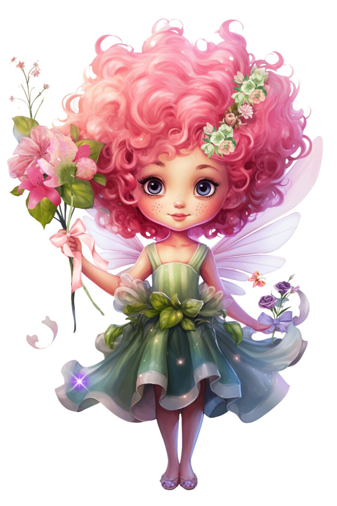 Fairy Clipart, Watercolor Clipart, Cute Fairy Girls Printable, Clipart ...