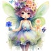 Cute Forest Fairy Clipart, Flower Fairy Clip Art, Fairies, Watercolor ...